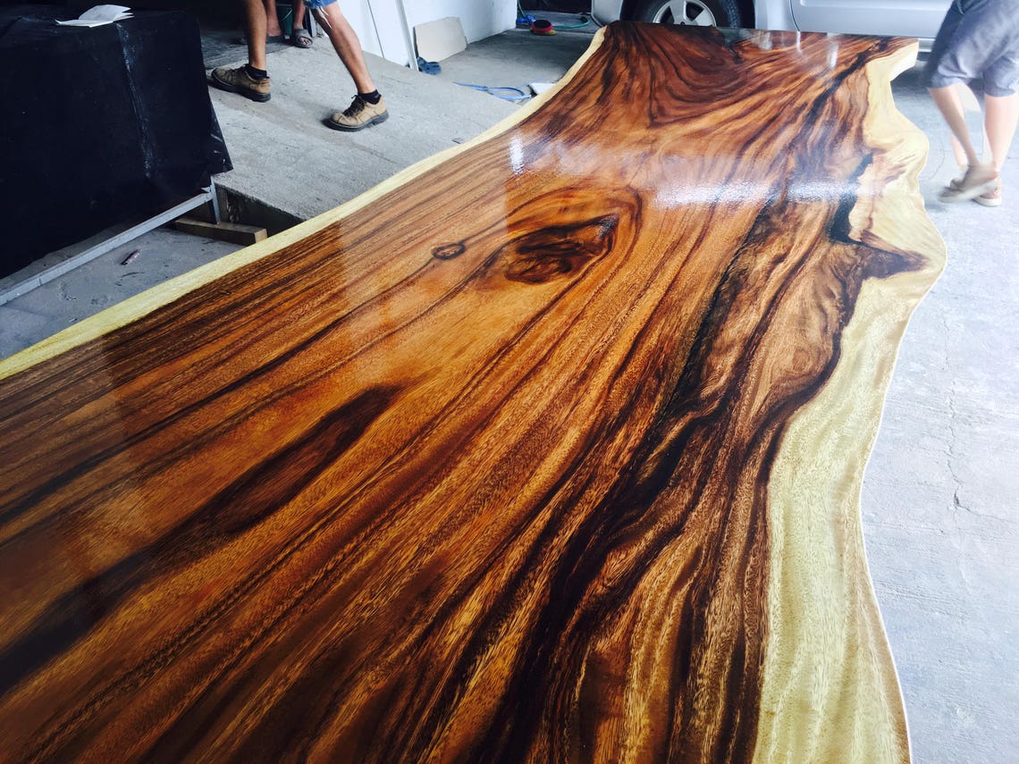 Acacia Wood Dining Table Hand-Crafted Solid Wood Epoxy | Etsy