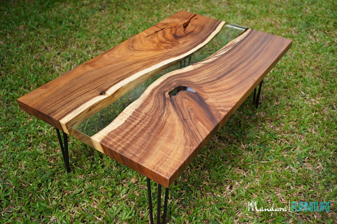 CUSTOMISED RIVER RESIN Monkey Pod Dining Table Uniquely Yours - Etsy