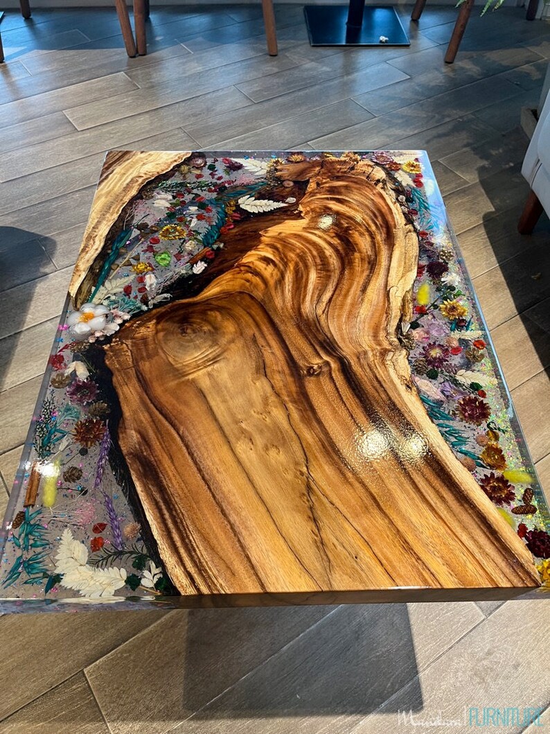 Floral Art Resin Flowers in Resin Coffe Table Wall Art - Etsy