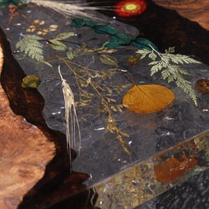 Walnut Burl Table Top With Custom Floral Artresin Inlay - Etsy