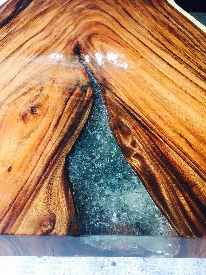 Acacia Wood Dining Table Hand-Crafted Solid Wood Epoxy | Etsy