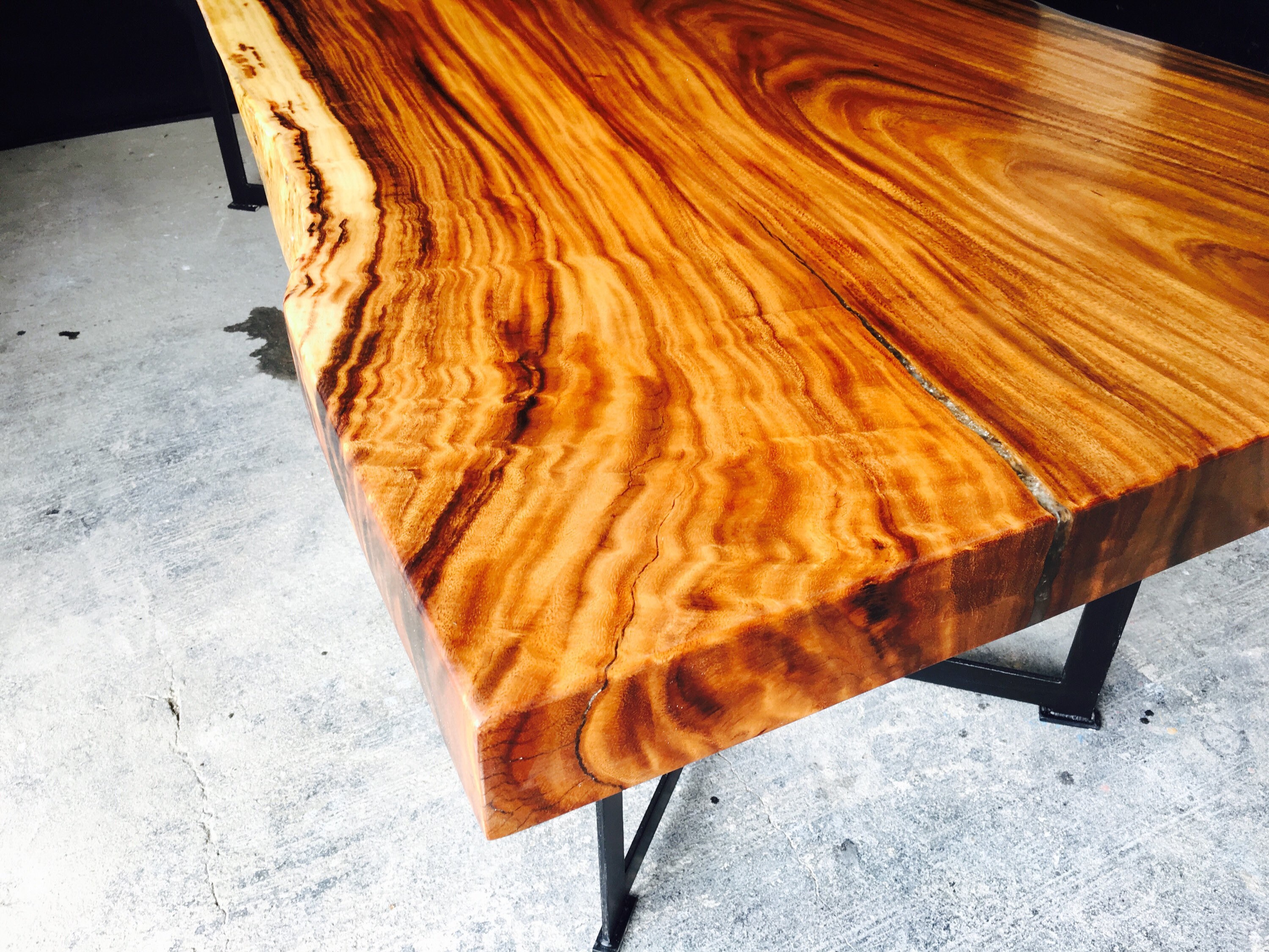Acacia Wood Dining Table Hand-crafted Solid Wood Epoxy | Etsy