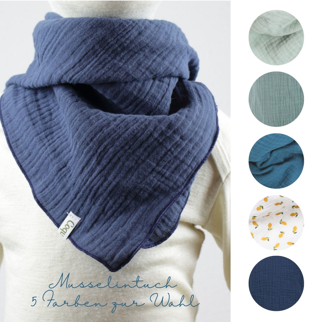 Tuch aus Musselin/ Musselintuch, fünf Farben zur Wahl, minz, eisblau ...