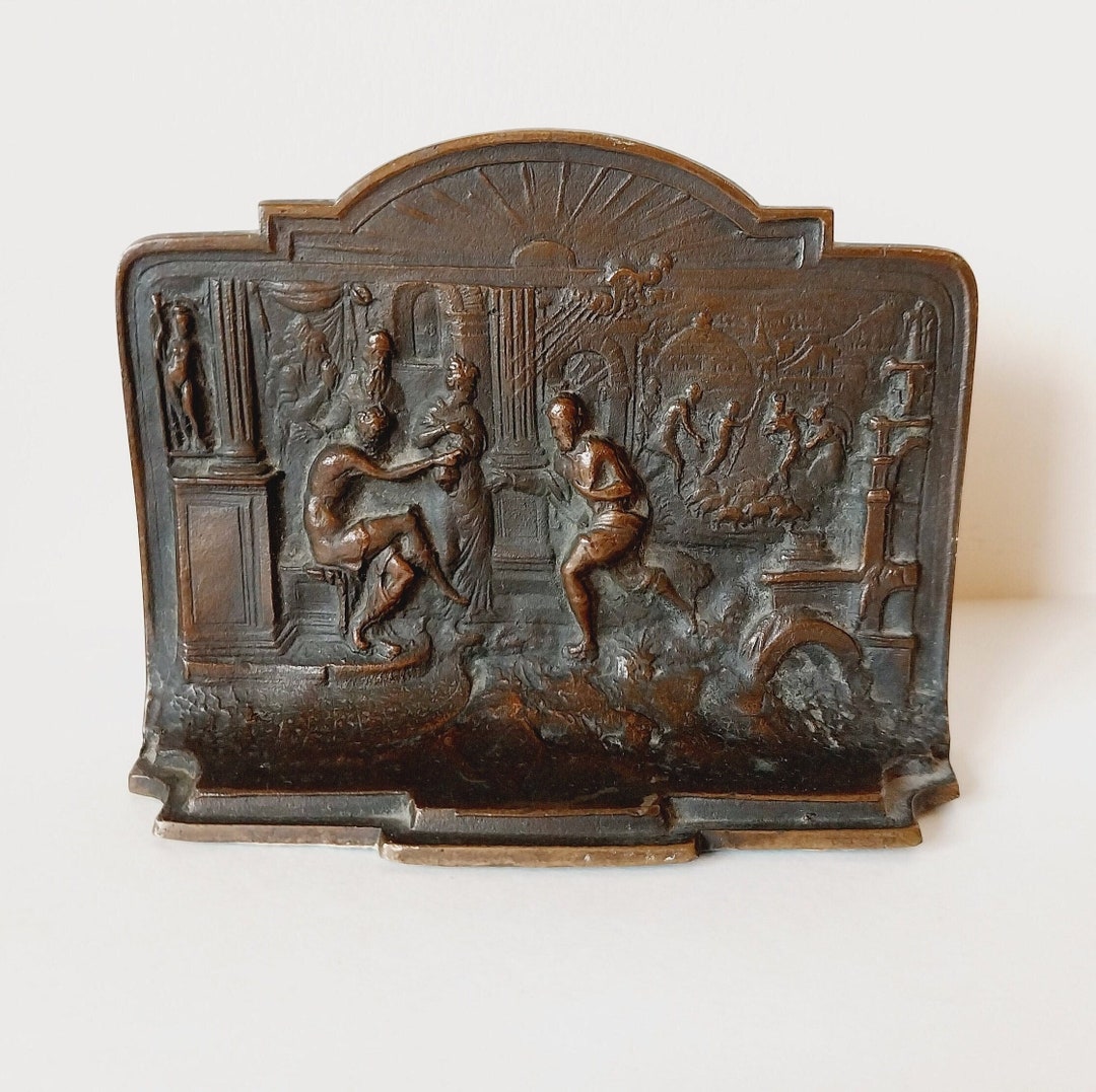Antique Bronze Bookend Street Scene Book End - Etsy