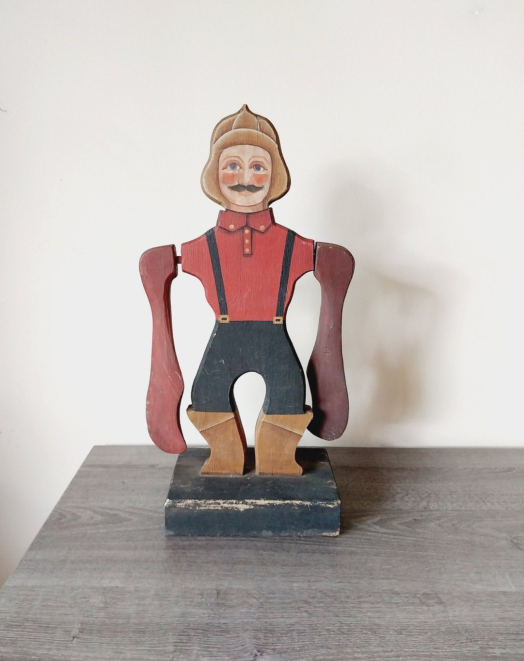 Vintage Wooden Folk Art Man Whirligig - Etsy