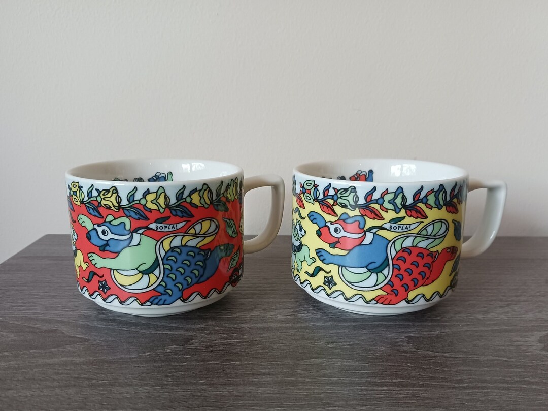 Bopla Dancing Bears Suisse Langenthal Espresso Cappuccino Cup Mug Set ...