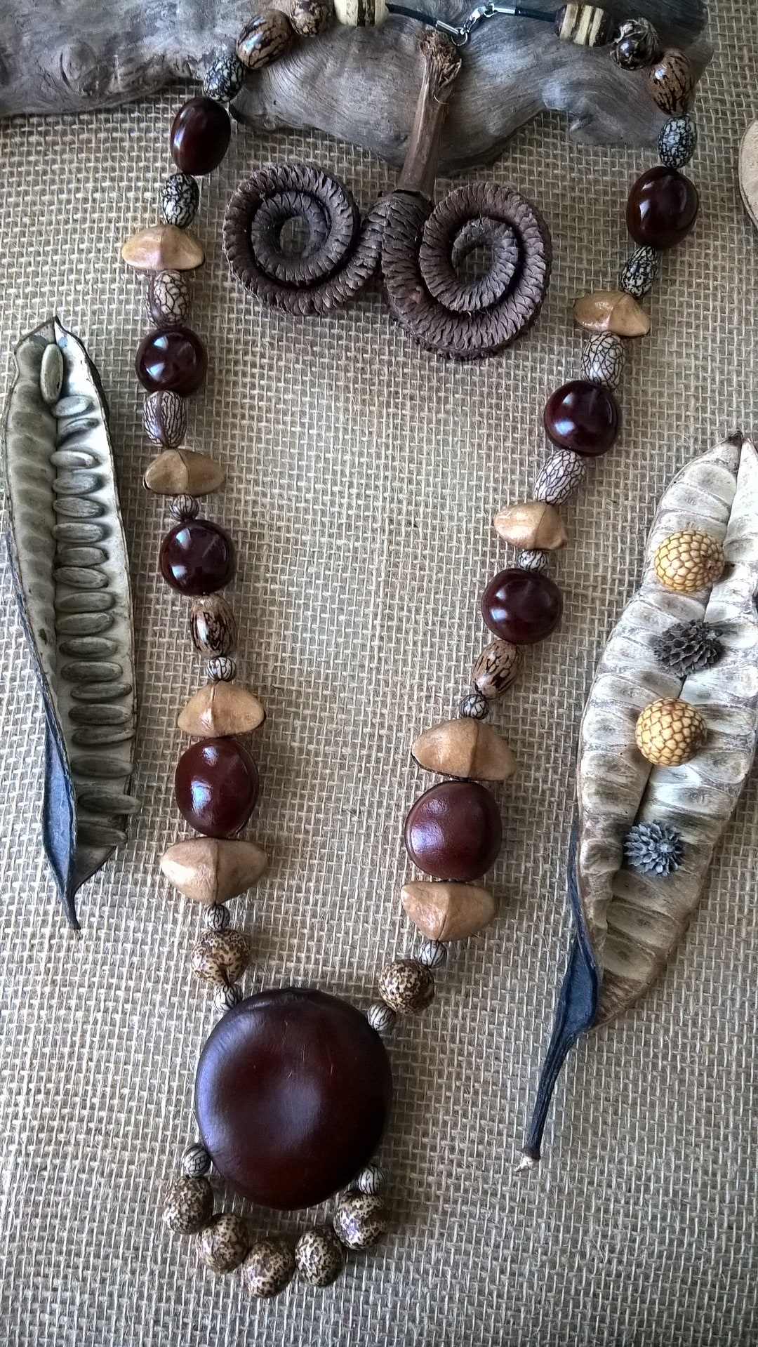 Collier tribal /Collier en graines /bijoux artisanaux /bijou - Etsy France