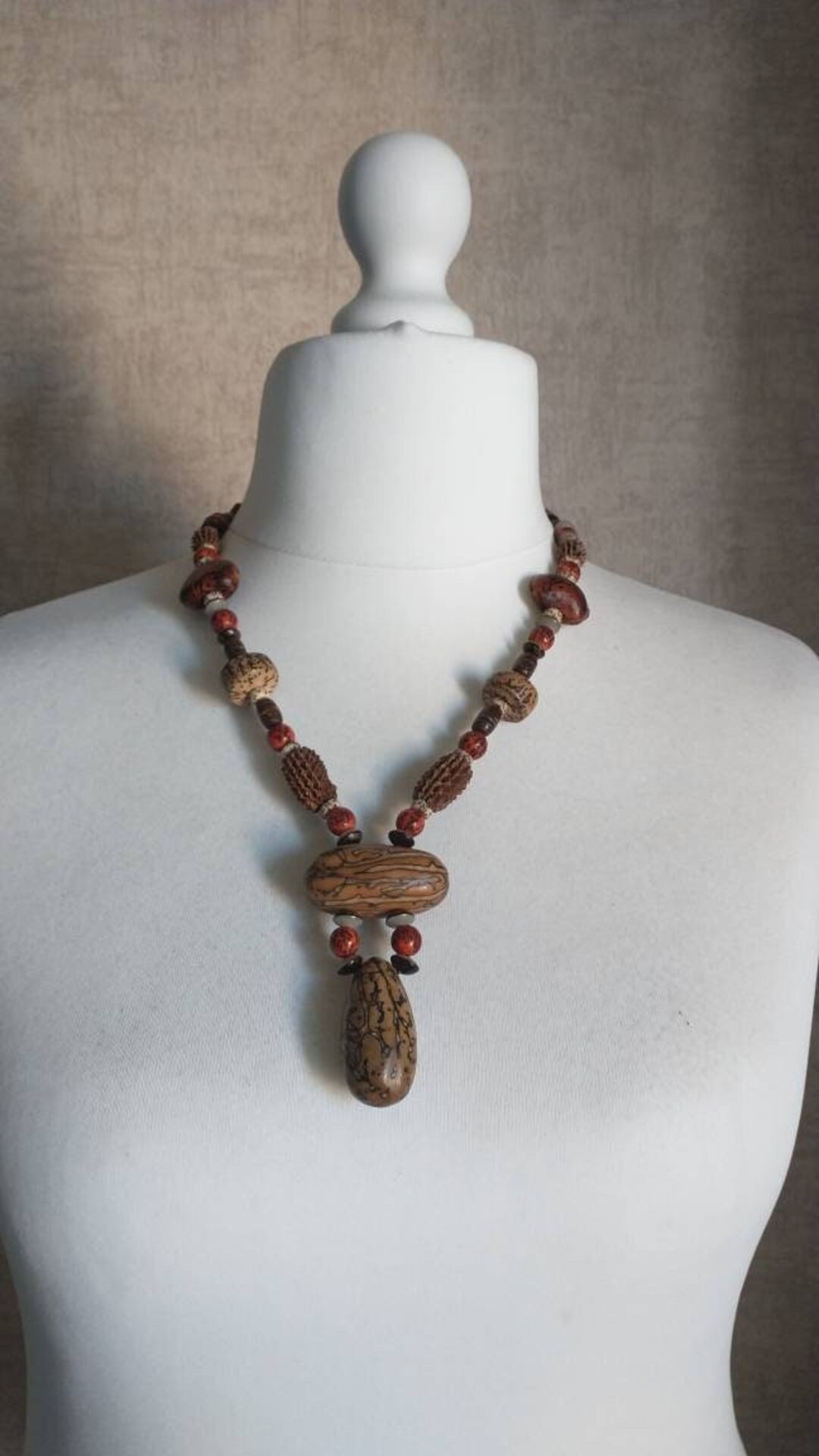 Collier ethnique artisanale en graines tropicales Collier homme/femme ...