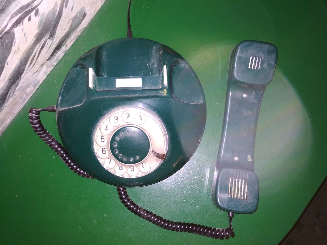 Rotary phone vintage Soviet round green landline phone Home | Etsy