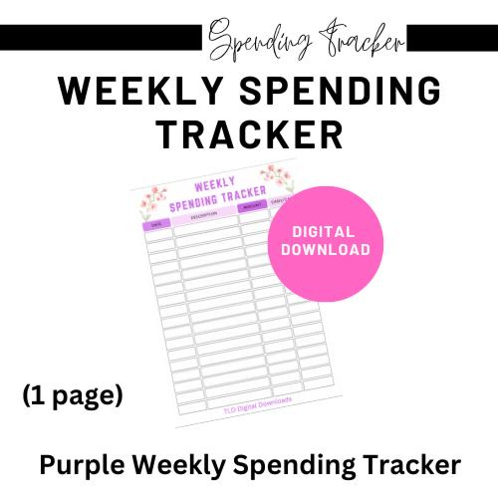 Printable Spending Tracker, Expense Tracker, Monthly Transactions Log ...