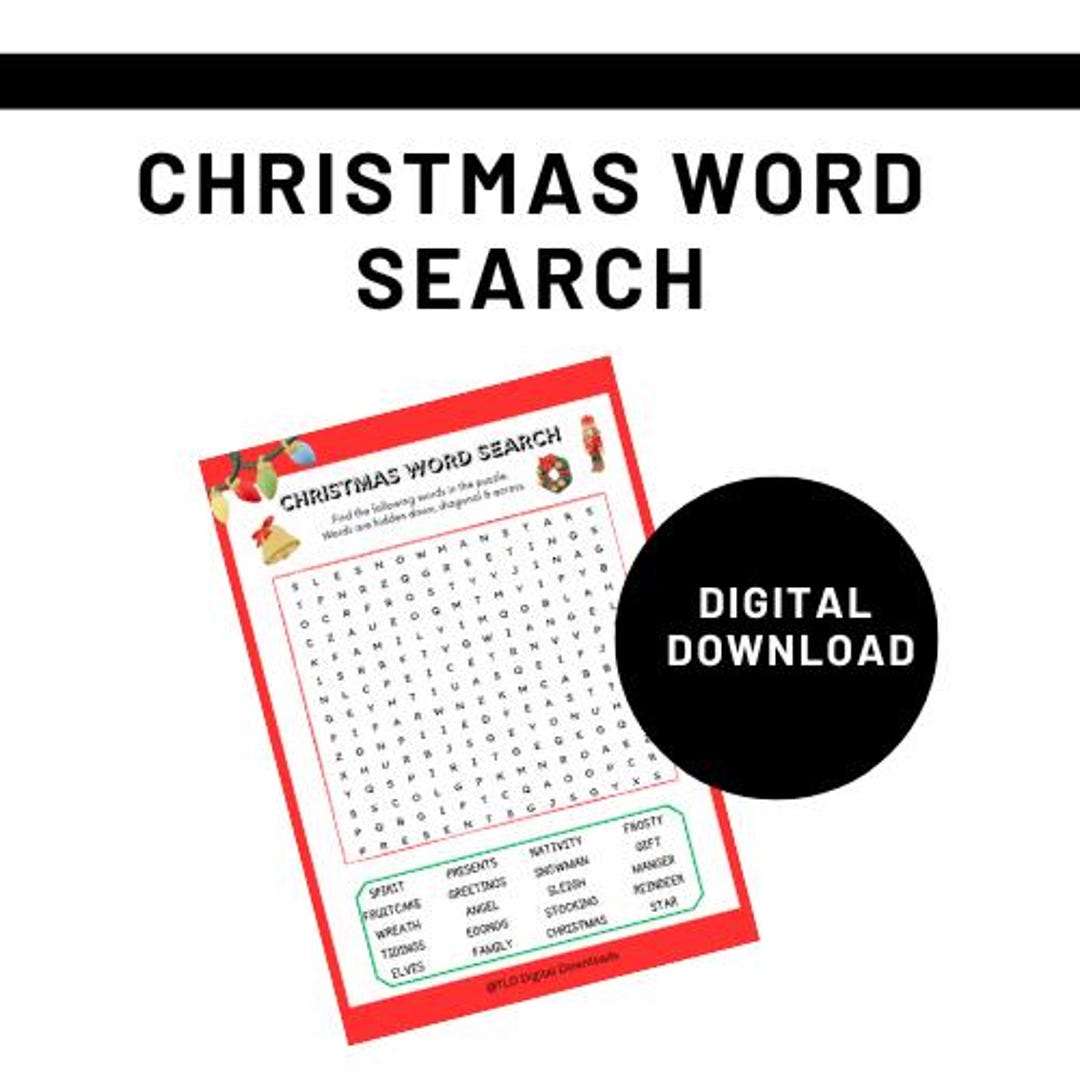 Christmas Word Search, Fun Christmas Game, Printable Christmas Game ...