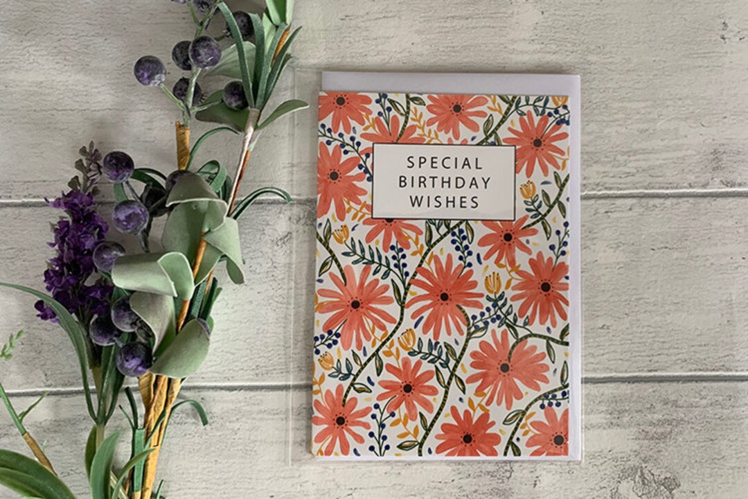 Happy Birthday Card Wild Summer Floral Pattern Special Birthday Wishes ...