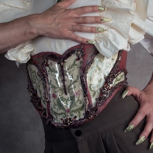Male Olive/ Burgundy Porcelain Corset (XS/ S/ M) - Etsy