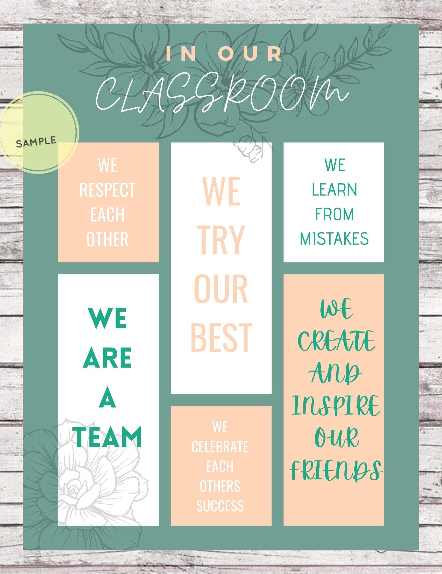 Classroom Rules Poster for Teacher,counselor, Principal, Teacher Gift ...