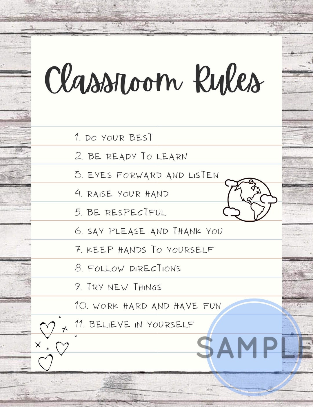 Classroom Rules Poster for Teacher, School Counselor, Principal ...