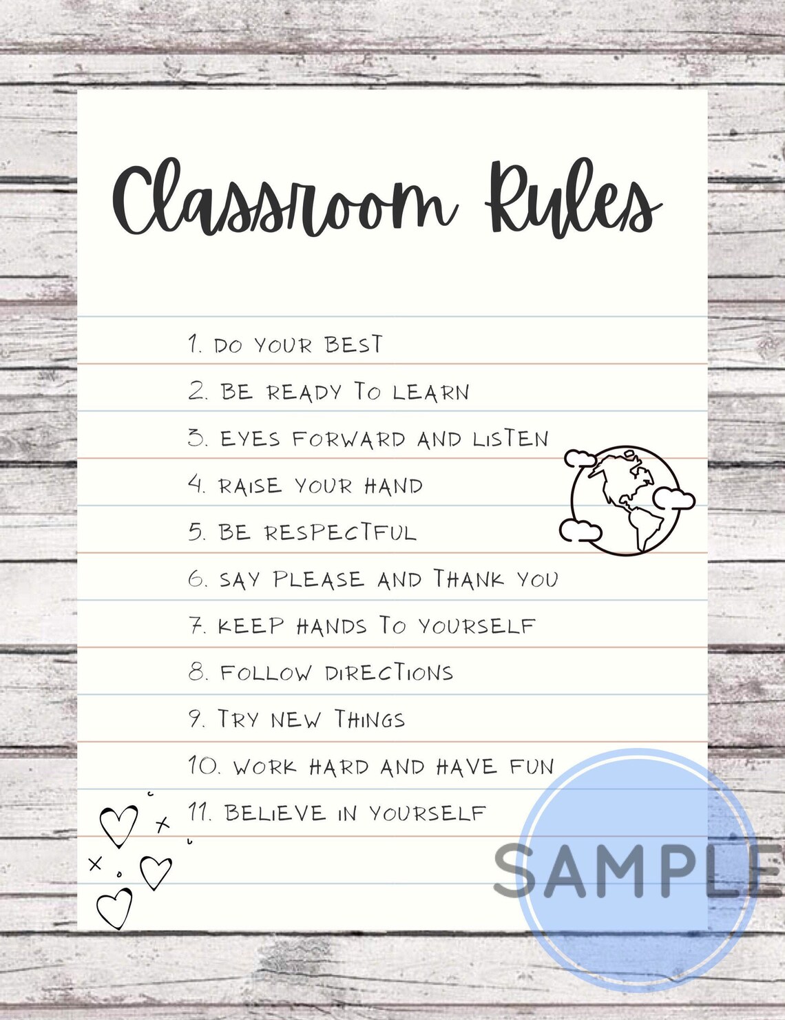 Classroom Rules Poster for Teacher, School Counselor, Principal ...