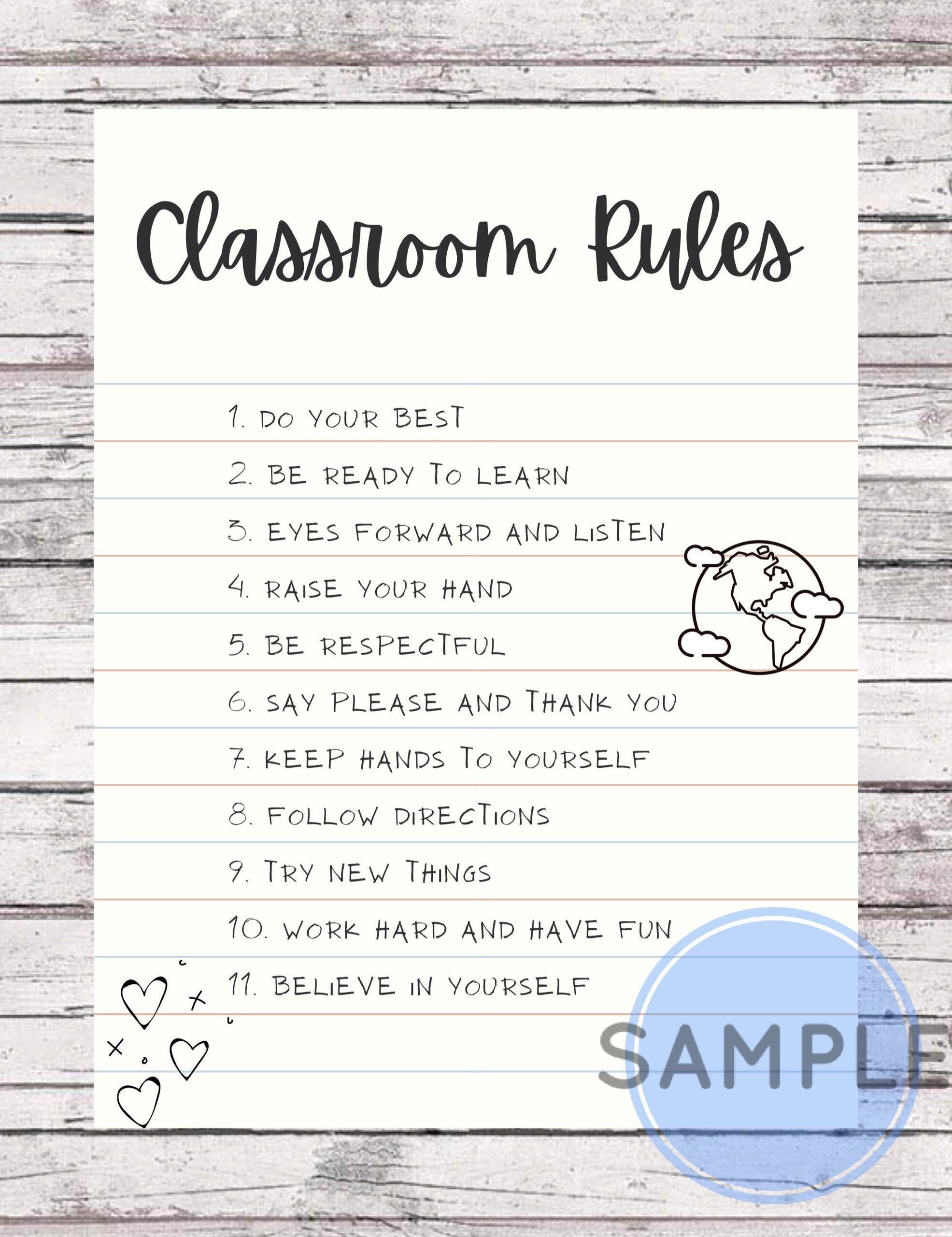 Classroom Rules Poster for Teacher, School Counselor, Principal ...