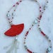 Chinoiserie Chic Cinnabar Bird Fan Tassel Necklace With Freshwater ...