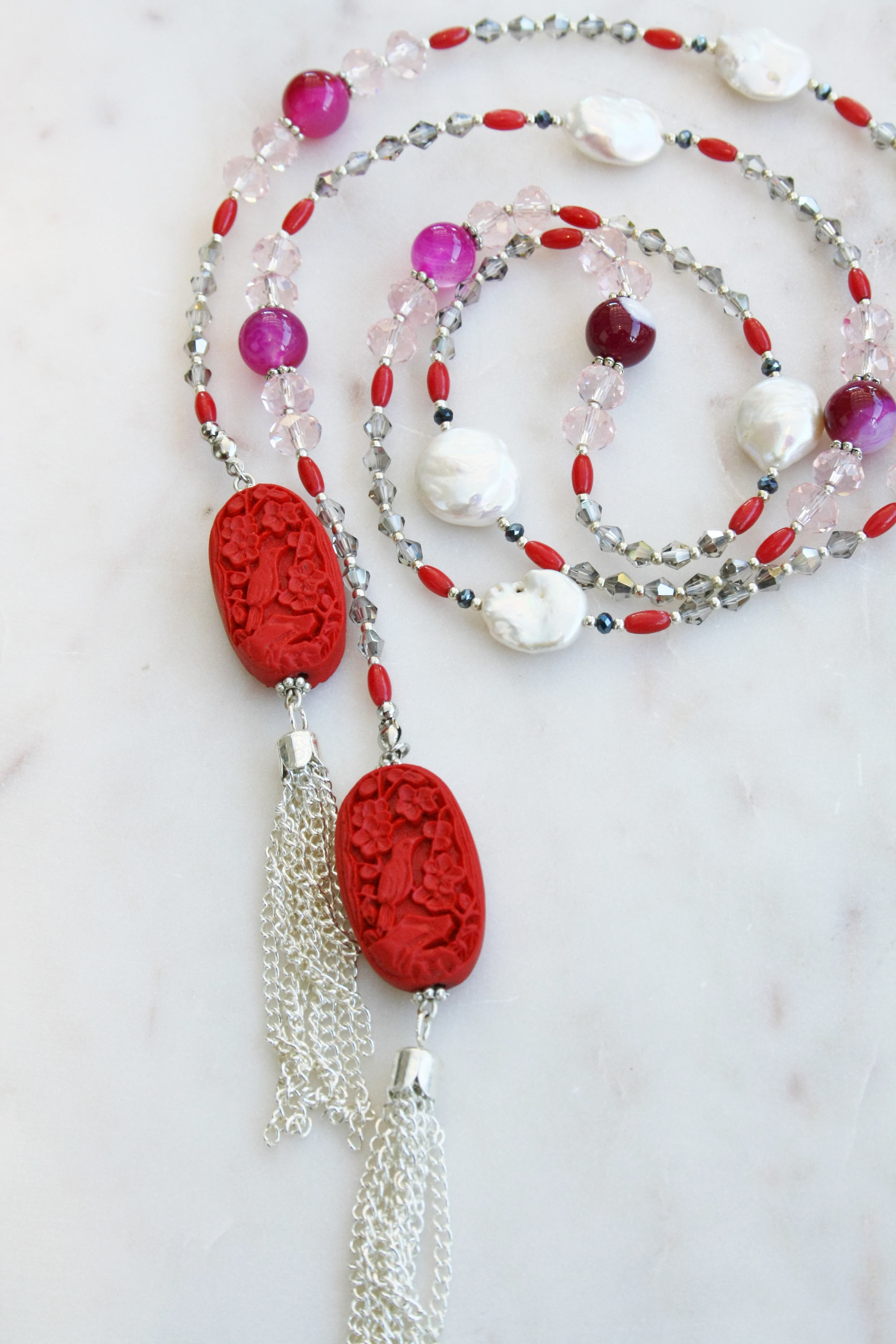 Open Ended Red Chinoiserie Cinnabar Bird Cherry Blossom - Etsy