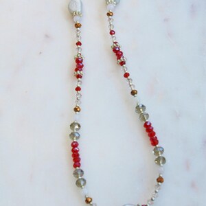 Chinoiserie Chic Cinnabar Bird Fan Tassel Necklace With Freshwater ...
