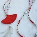 Chinoiserie Chic Cinnabar Bird Fan Tassel Necklace With Freshwater ...