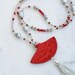 Chinoiserie Chic Cinnabar Bird Fan Tassel Necklace With Freshwater ...