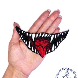 Vampire Teeth Iron-on Patch • Horror Patch • Patch for Jacket • Punk ...