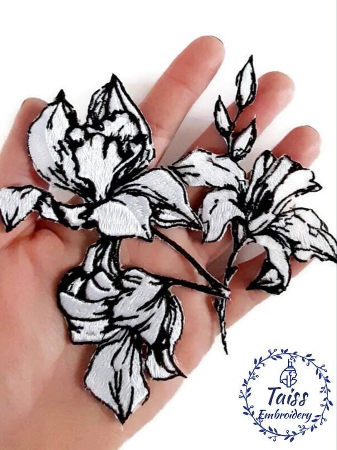 Lily Flower Patch • Set 2 P • Minimalist Patch • Flower Patch • Large ...