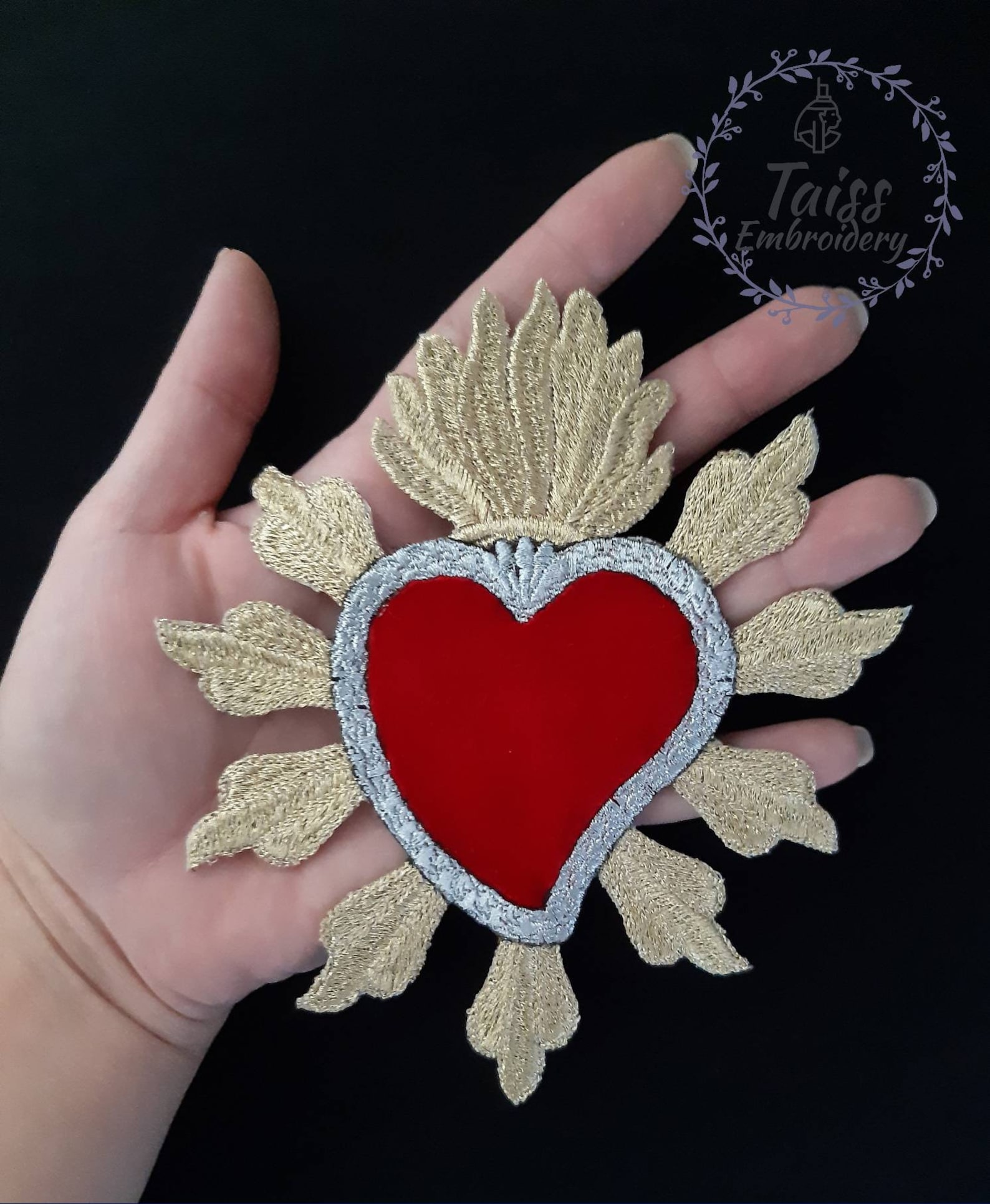 Milagro Sacred Heart Patch Large Embroidered Iron on Patch - Etsy