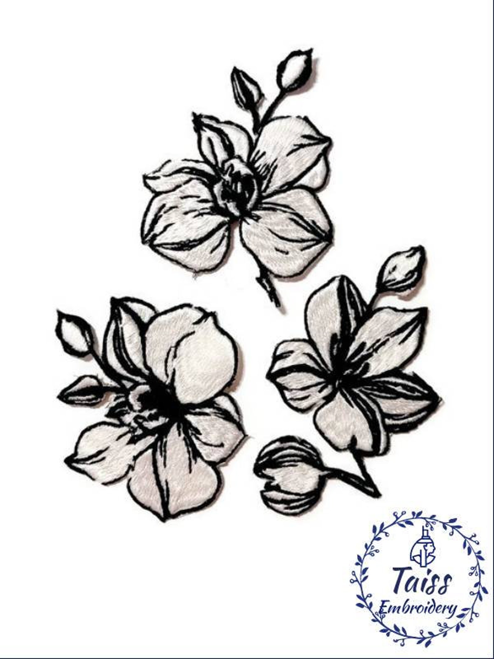 Orchid Patch Set 3 P White Flower minimalist Patch - Etsy