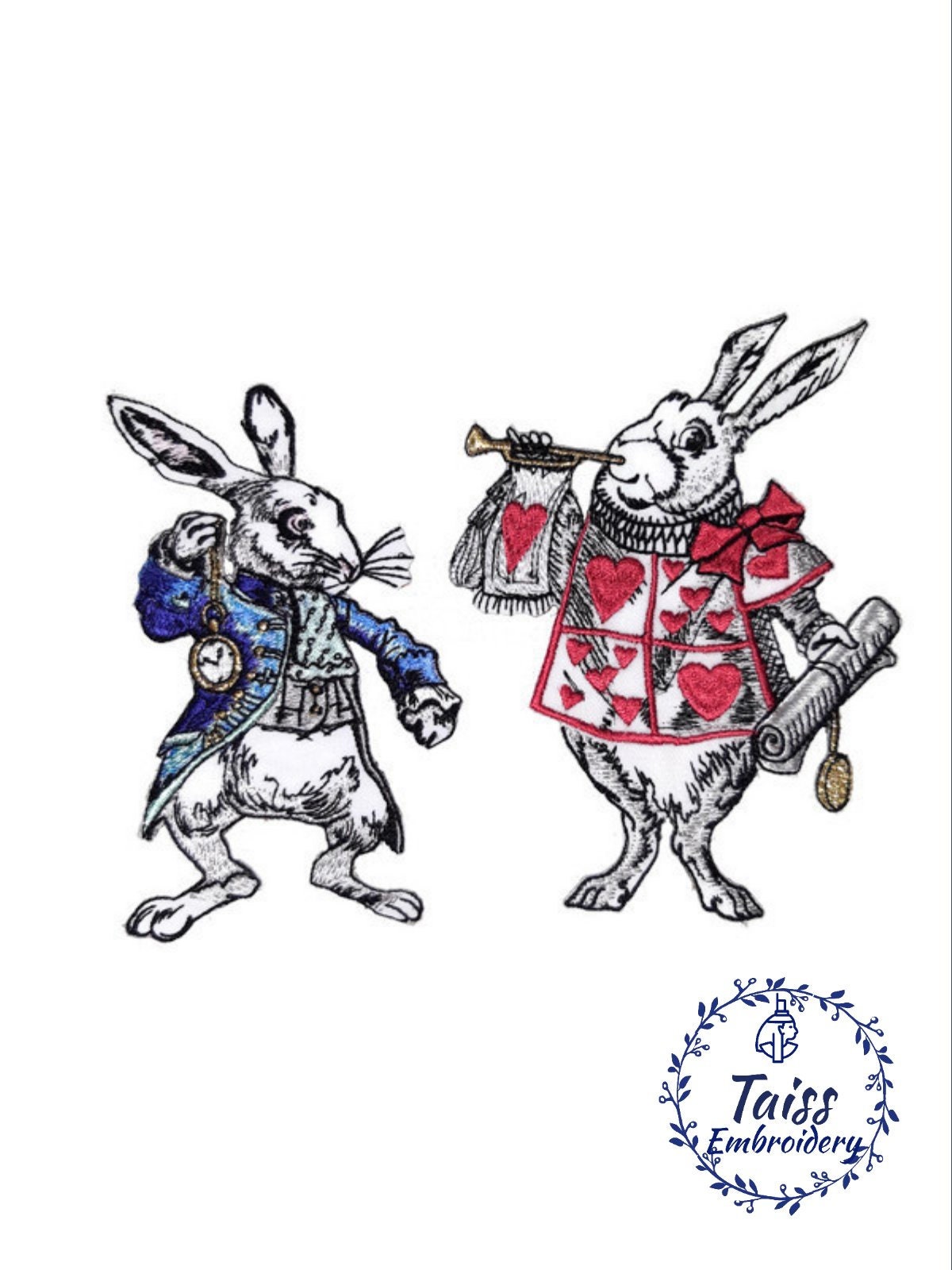 White Rabbit Patch Alice Patch Embroidered Iron on Patch - Etsy