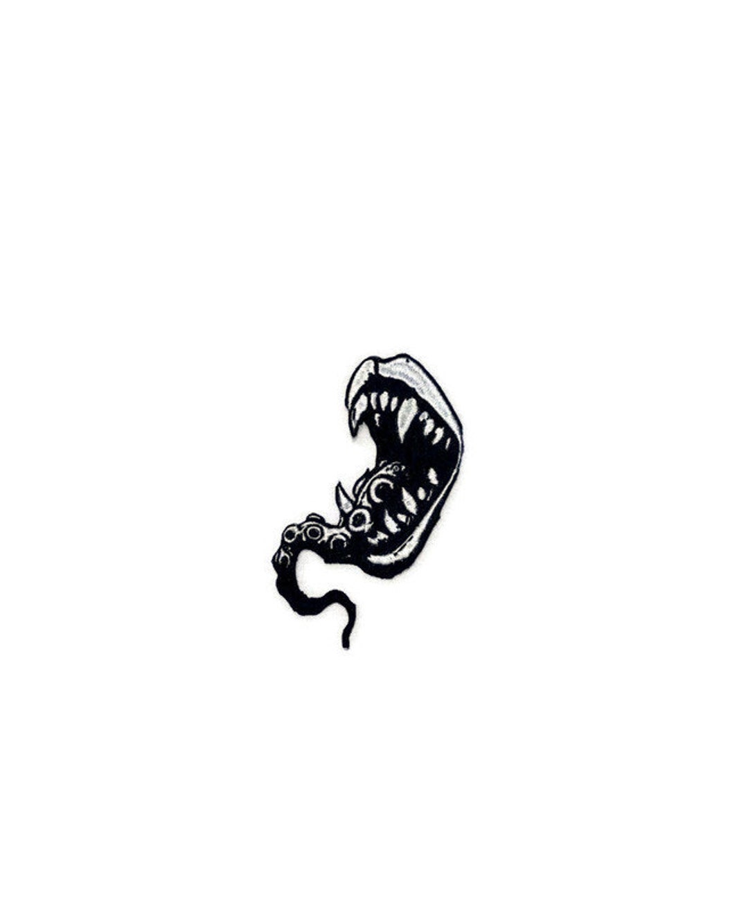 Vampire Teeth Iron-on Patch Octopus Tentacles Horror Patch Large ...