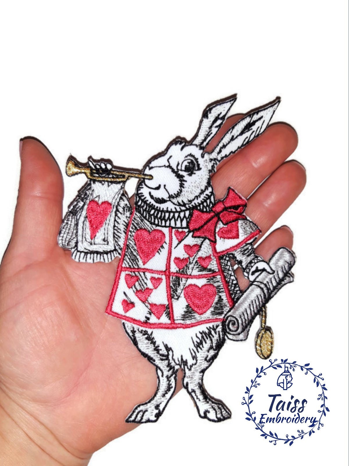 White Rabbit Patch Alice Patch Embroidered Iron on Patch - Etsy