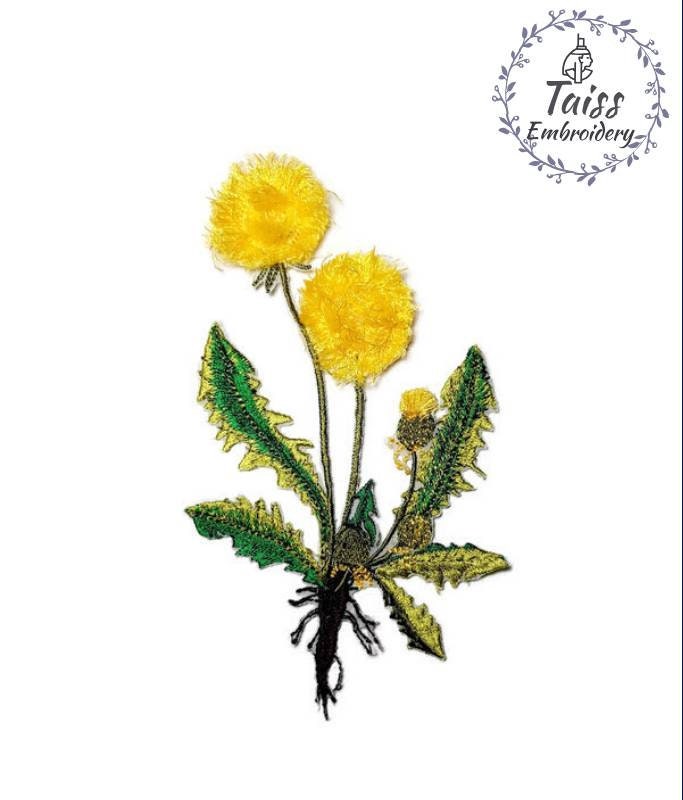 Dandelion Embroidered Velvet Patch 3d Effect | Etsy