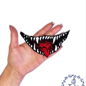 Vampire Teeth Iron-on Patch • Horror Patch • Patch for Jacket • Punk ...