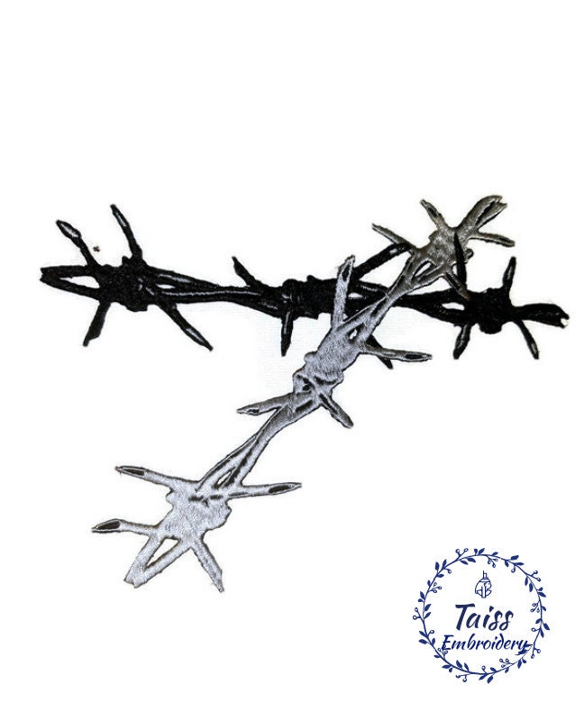 Barbed Wire Black Patch, Set 2p, Punk, Gothic Patch, Tattoo, Unique ...