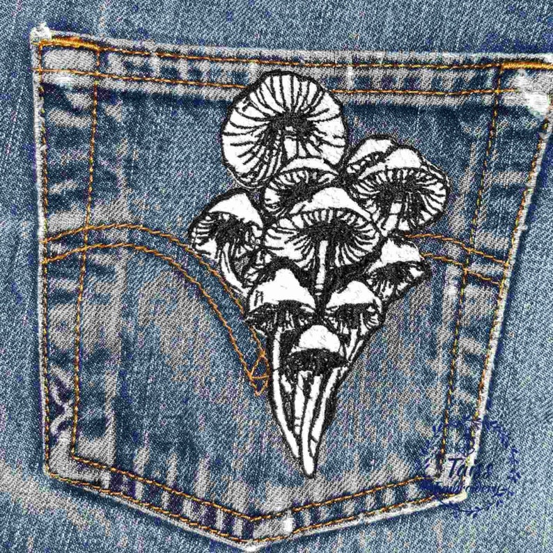 Mushrooms Patch Minimalist Patchdark Mori Toadstool Patch - Etsy