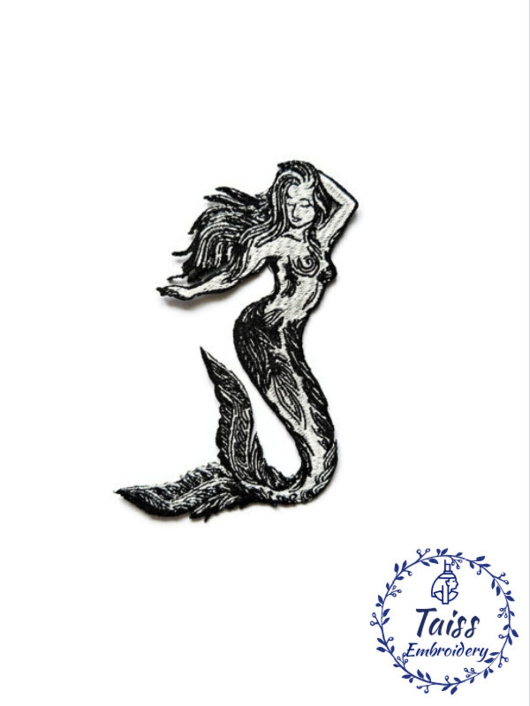 Water Nymph, Mermaid, Gorgon Medusa Embroidered Iron on Patch - Etsy