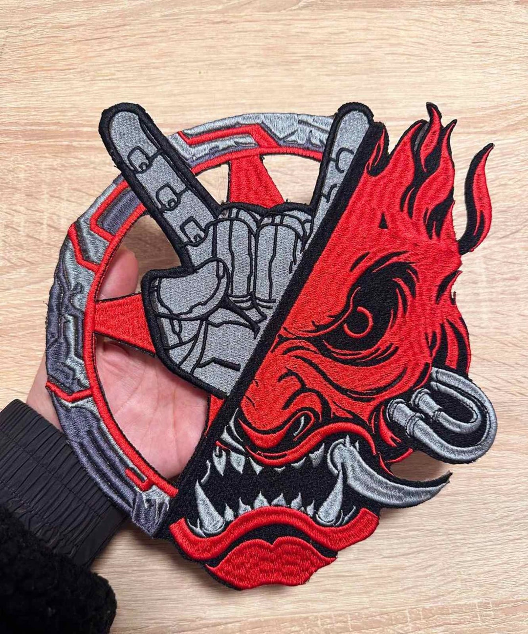 Patch Samurai, Oni Demon Patch, Embroidered Back Patch, - Etsy