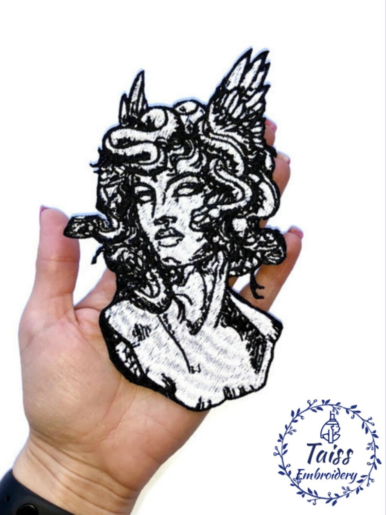 Medusa Gorgon Embroidered Iron-on Patch - Etsy
