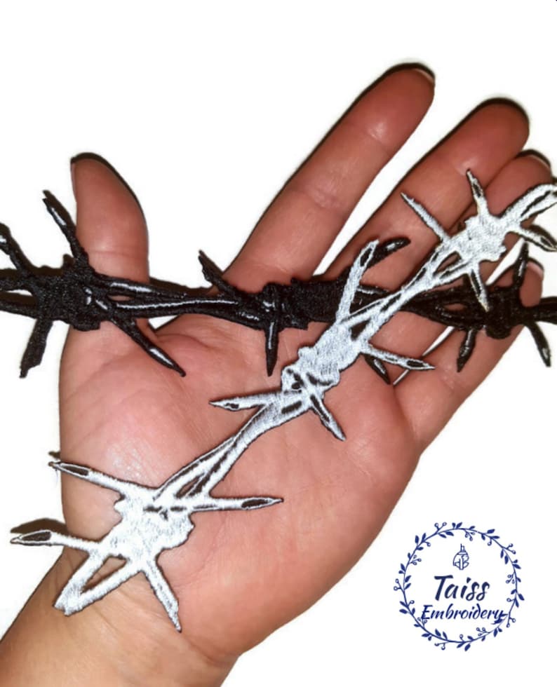 Barbed Wire Patch, Set 2p,punk Patch, Grunge, Unique, Metal Patch ...