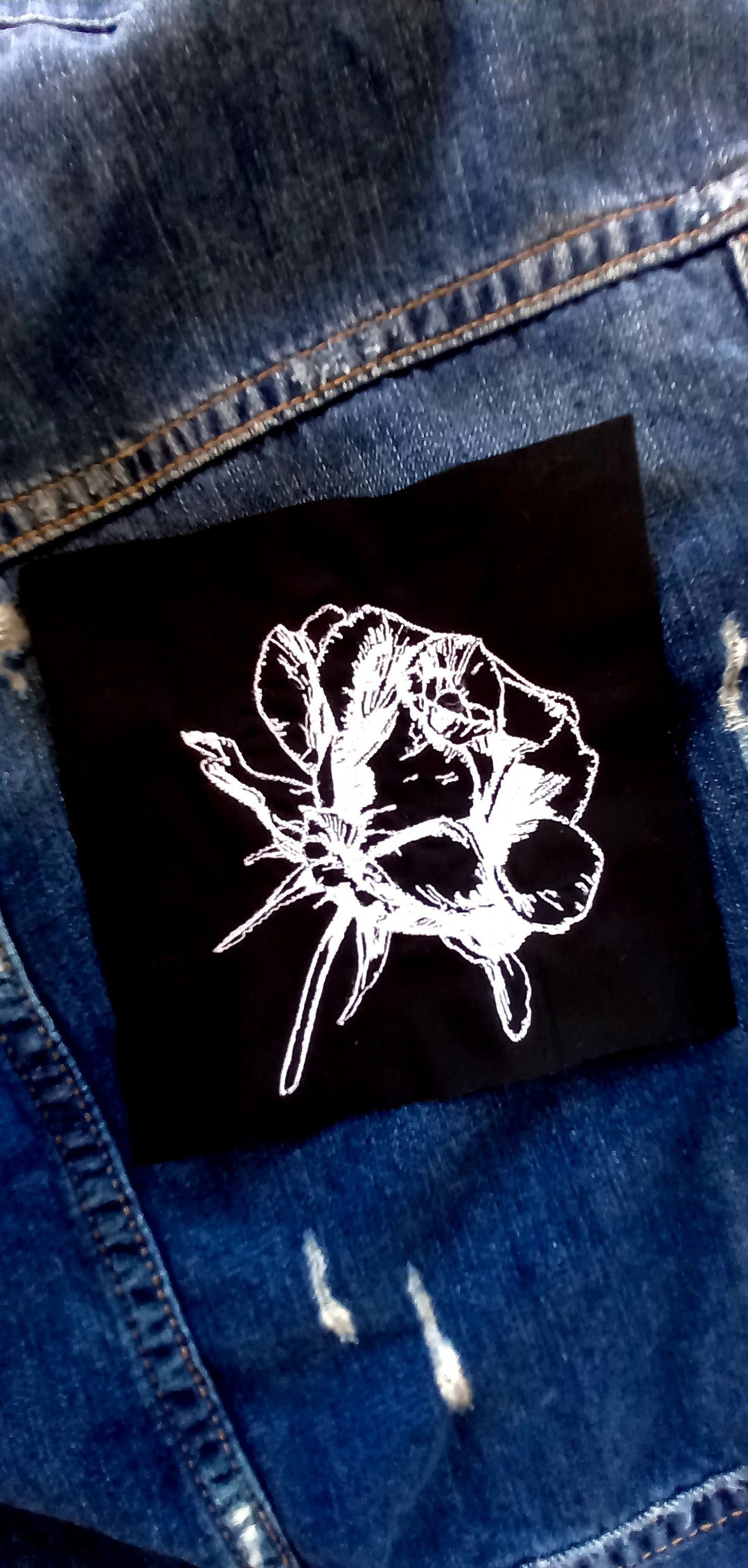 Rose Patch, Gothic Fashion, Punk Back Patch, Sew on Patches, Patches ...