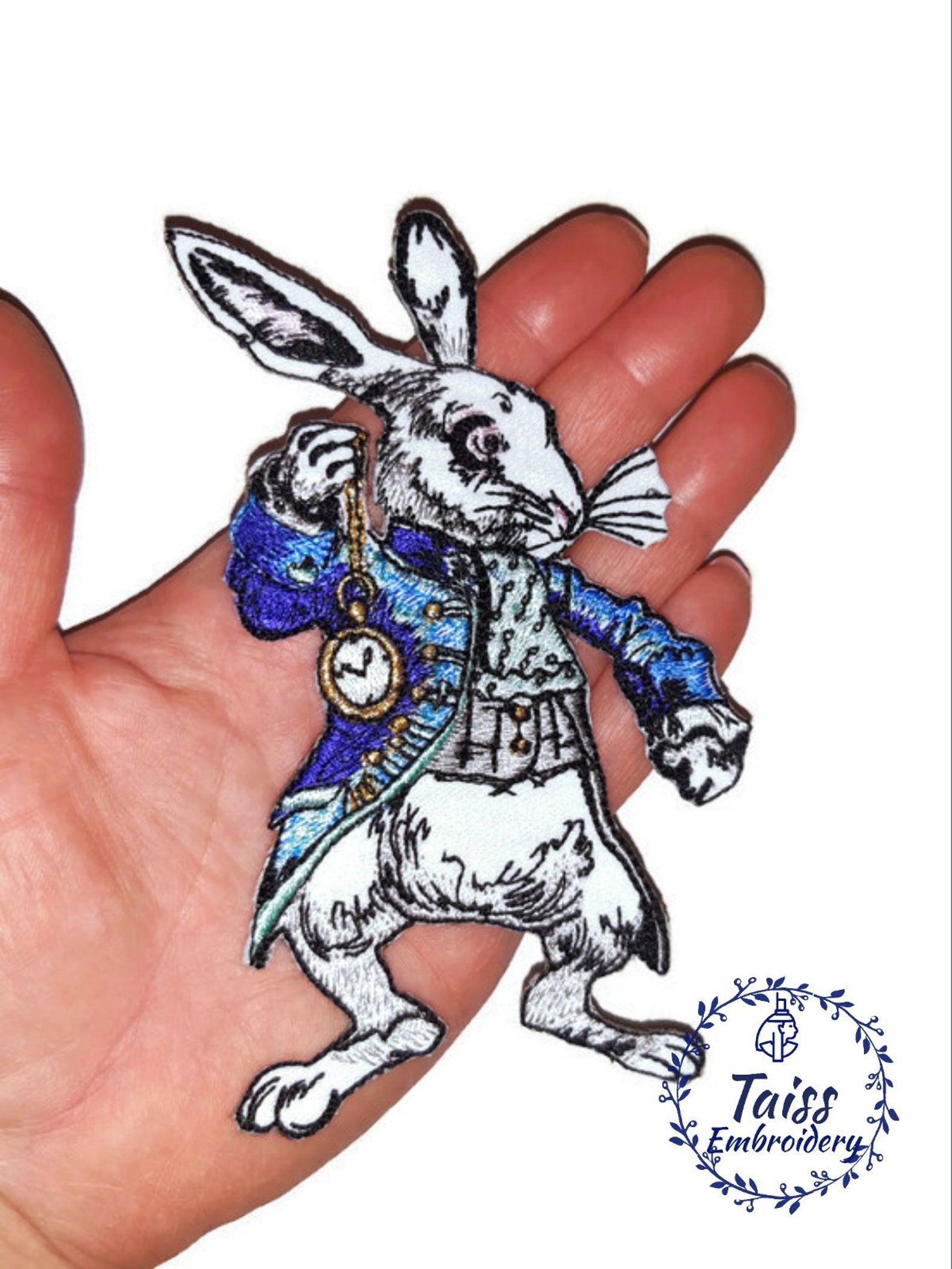 Mad Hatter and Rabbit, Embroidered Iron on Sew on Patch - Etsy