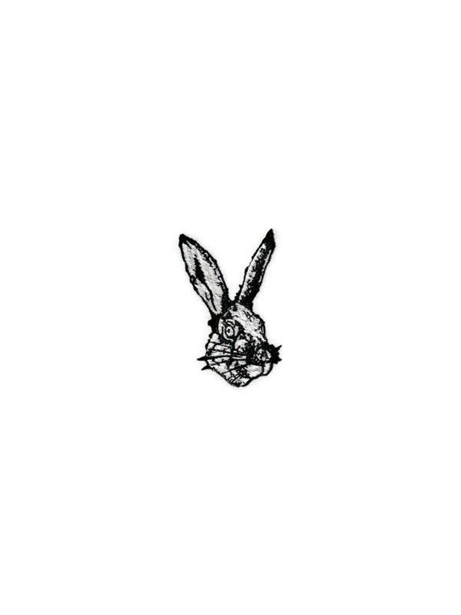 Rabbit Goth Patch, Large Iron on Patch, Hare Patch - Etsy