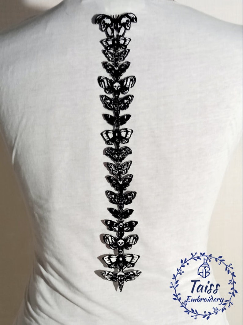 Spine Back Butterfly Patch, Whimsigoth, Large Patch Iron On•skeleton ...