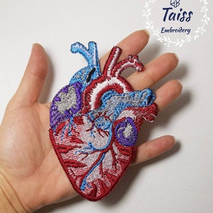 Anatomical Heart • Large Iron on Patch • Punk Fashion Patch ...