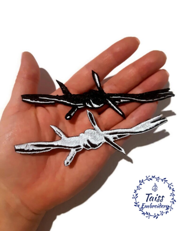 Barbed Wire Patch, Set 2p,punk Patch, Grunge, Unique, Metal Patch ...