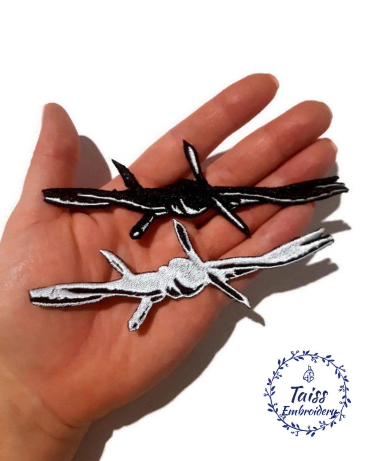 Barbed Wire Patch, Set 2p,punk Patch, Grunge, Unique, Metal Patch ...