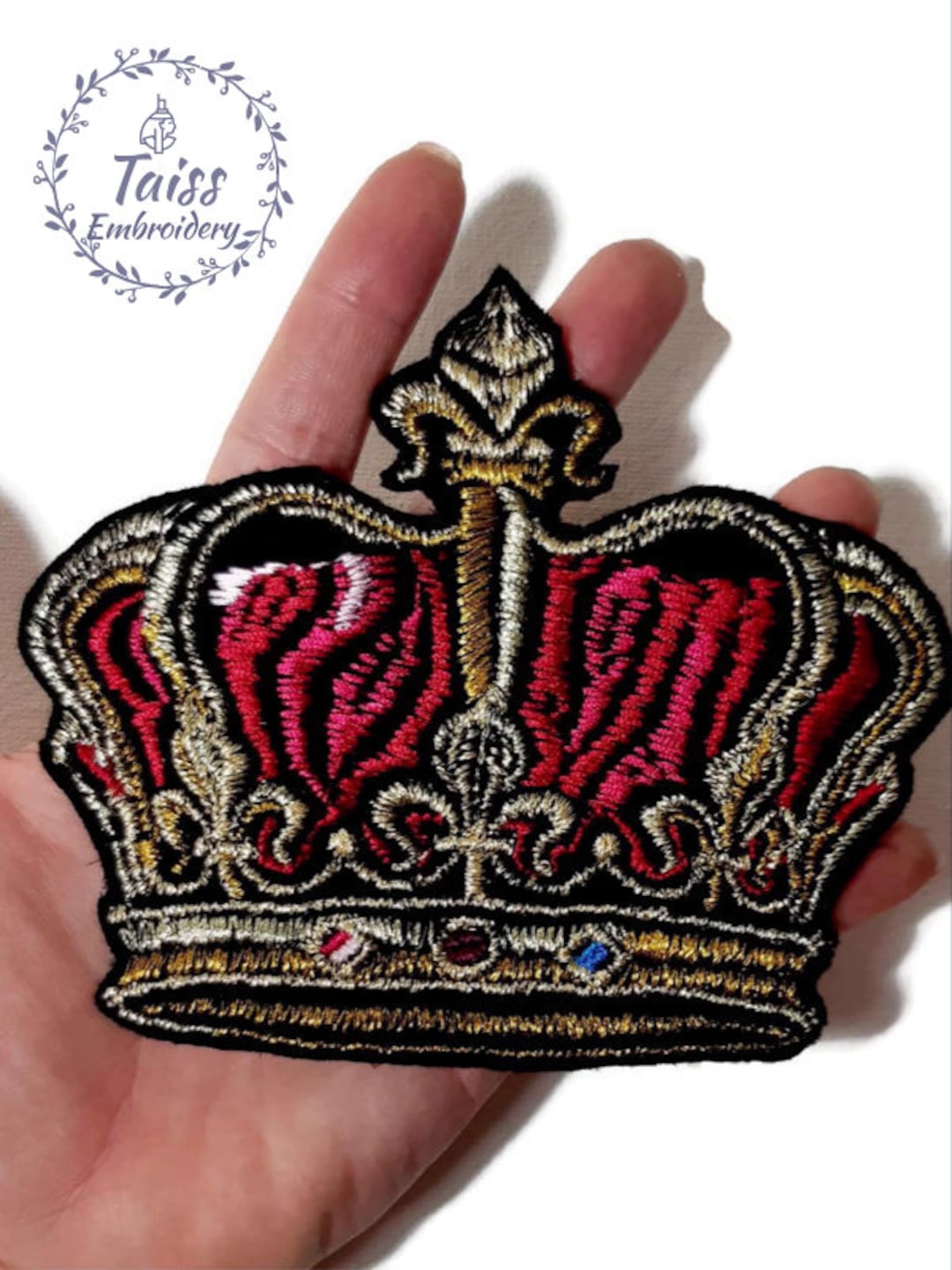 Royal Crown Patch, Embroidered Iron on Patch - Etsy