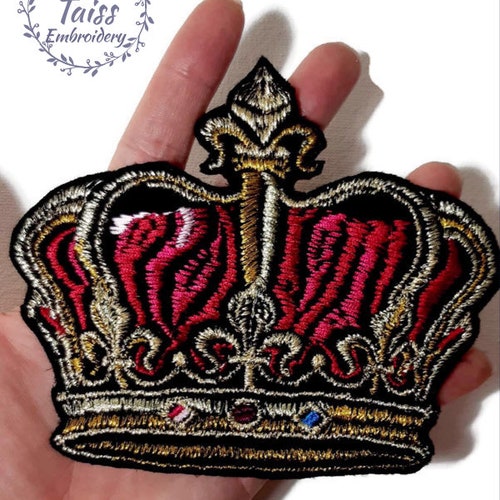 KING QUEEN CROWN Patch Iron-on Embroidered Funny Novelty - Etsy